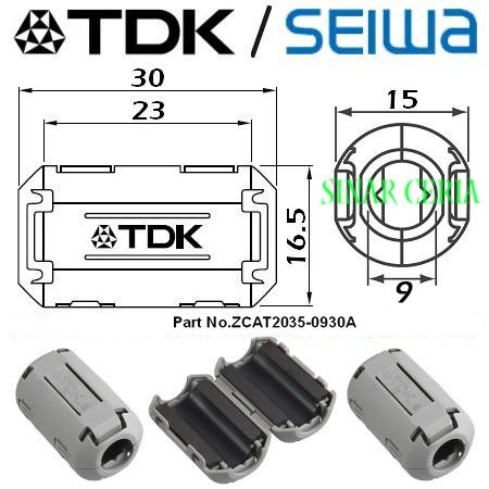 Jual Magnet TDK / Ferite Ferrite ZCAT Clamps 2035-0930 Penghemat BBM ...