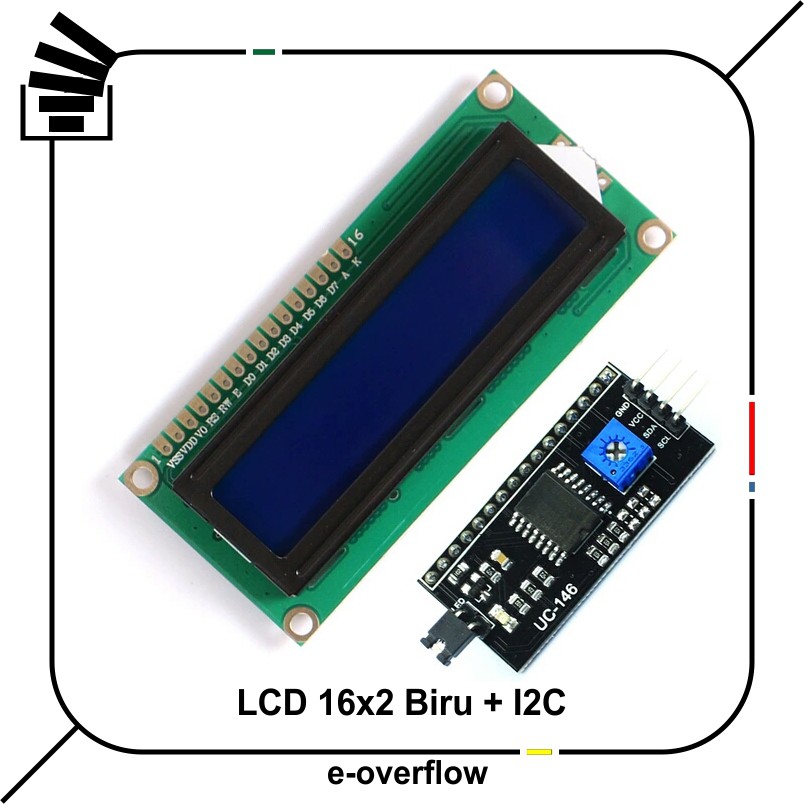 Jual Liquid Crystal Display LCD 16x2 1602 Biru With I2C IIC | Shopee ...