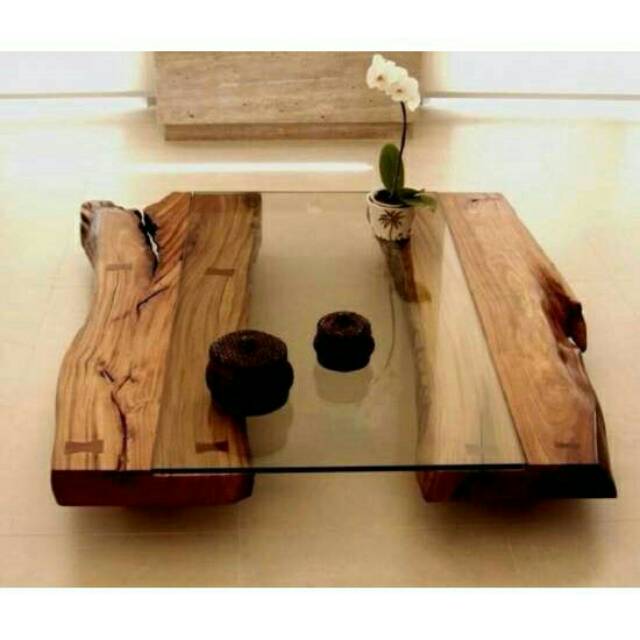 Jual Meja Tamu Coffee table kayu utuh Dengan kulit Kayu Trembesi ...