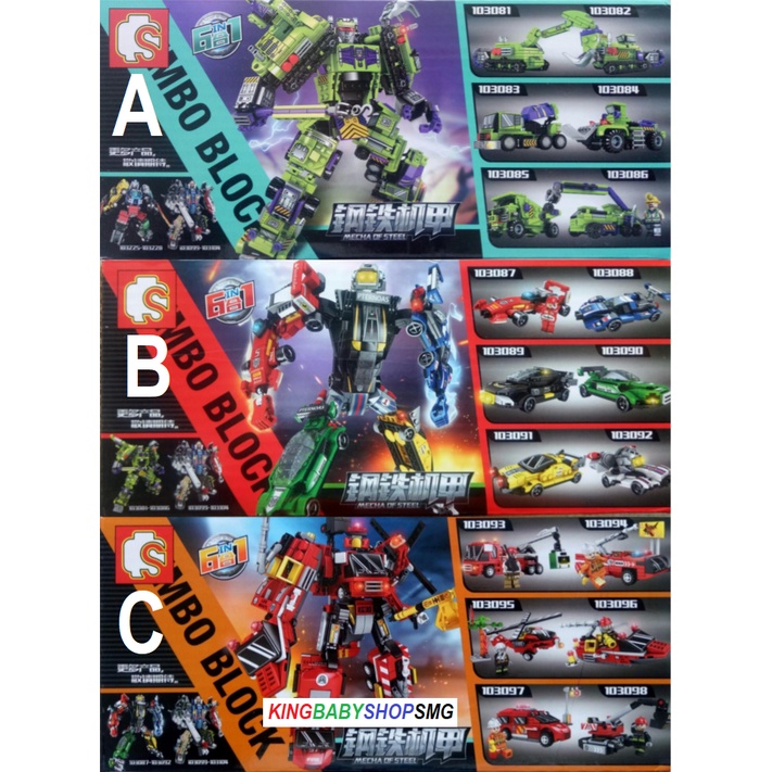 Jual Set 6in1 Sembo Block Mecha Of Steel 103081-86|103087-92|103093-98 ...
