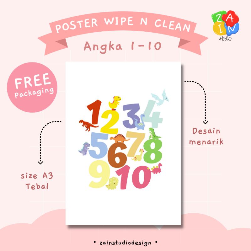Jual POSTER BELAJAR ANAK - POSTER EDUKASI TK PAUD SERI ANGKA | Shopee ...