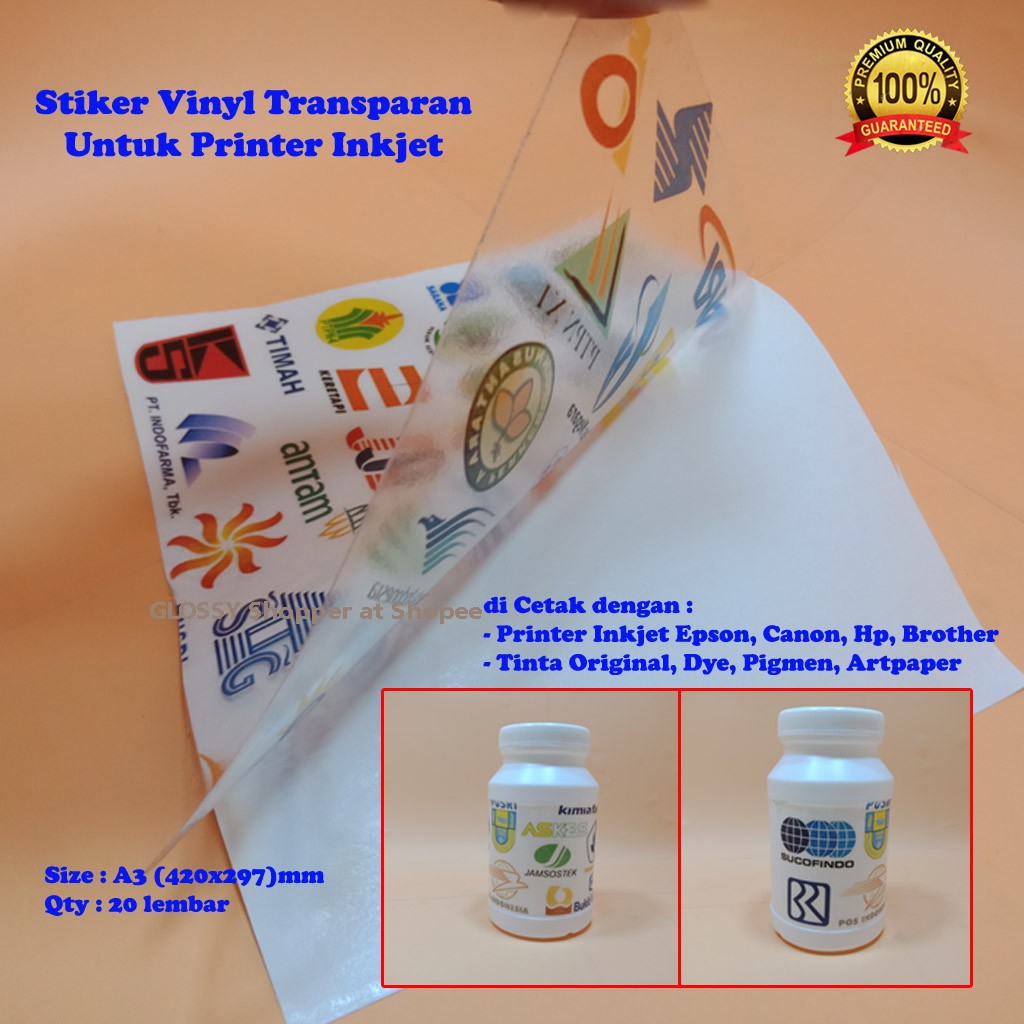 Jual Sticker Vinyl Transparan / Sticker Transparan A3 | Shopee Indonesia