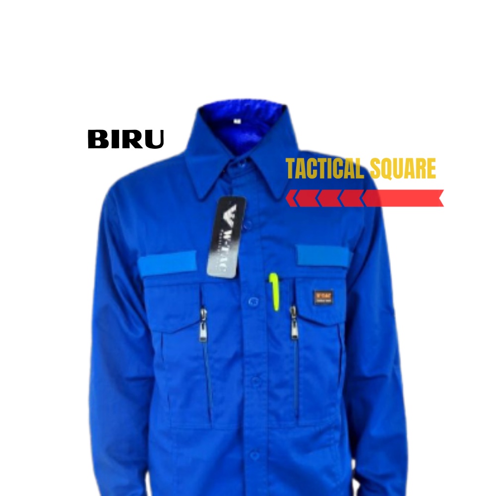 Jual KEMEJA TACTICAL WTAC LENGAN PANJANG BIRU TERANG | Shopee Indonesia