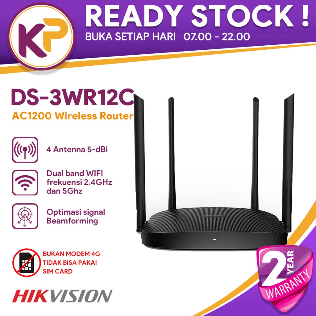Jual HIKVISION DS-3WR12C DUAL-BAND WIRELESS ROUTER WIFI5 | Shopee Indonesia