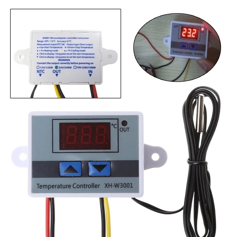 Jual Digital Temperature 220V Controller Thermostat Microcomputer- XH-W3001 | Shopee Indonesia