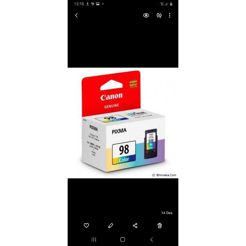 Jual TINTA CANON CL-98 COLOUR ORIGINAL | Shopee Indonesia