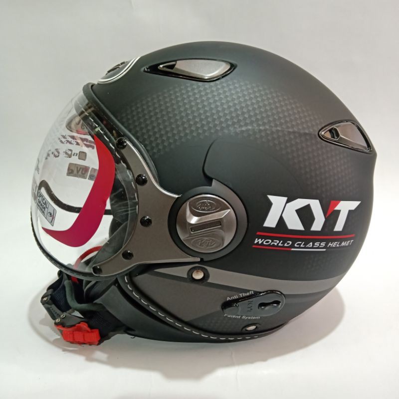 Jual Helm Kyt Elsico #3 Black doff/glos gunmetal | Shopee Indonesia