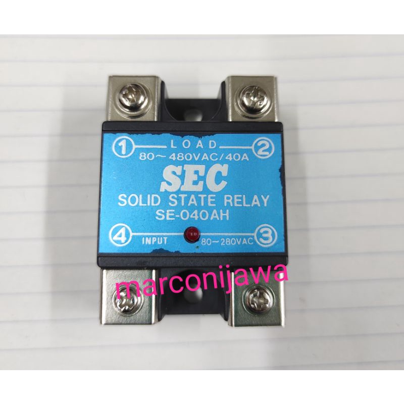 Jual Solid state Relay 40A SE 040AH 80-480Vac to 80-240Vac SEC | Shopee ...
