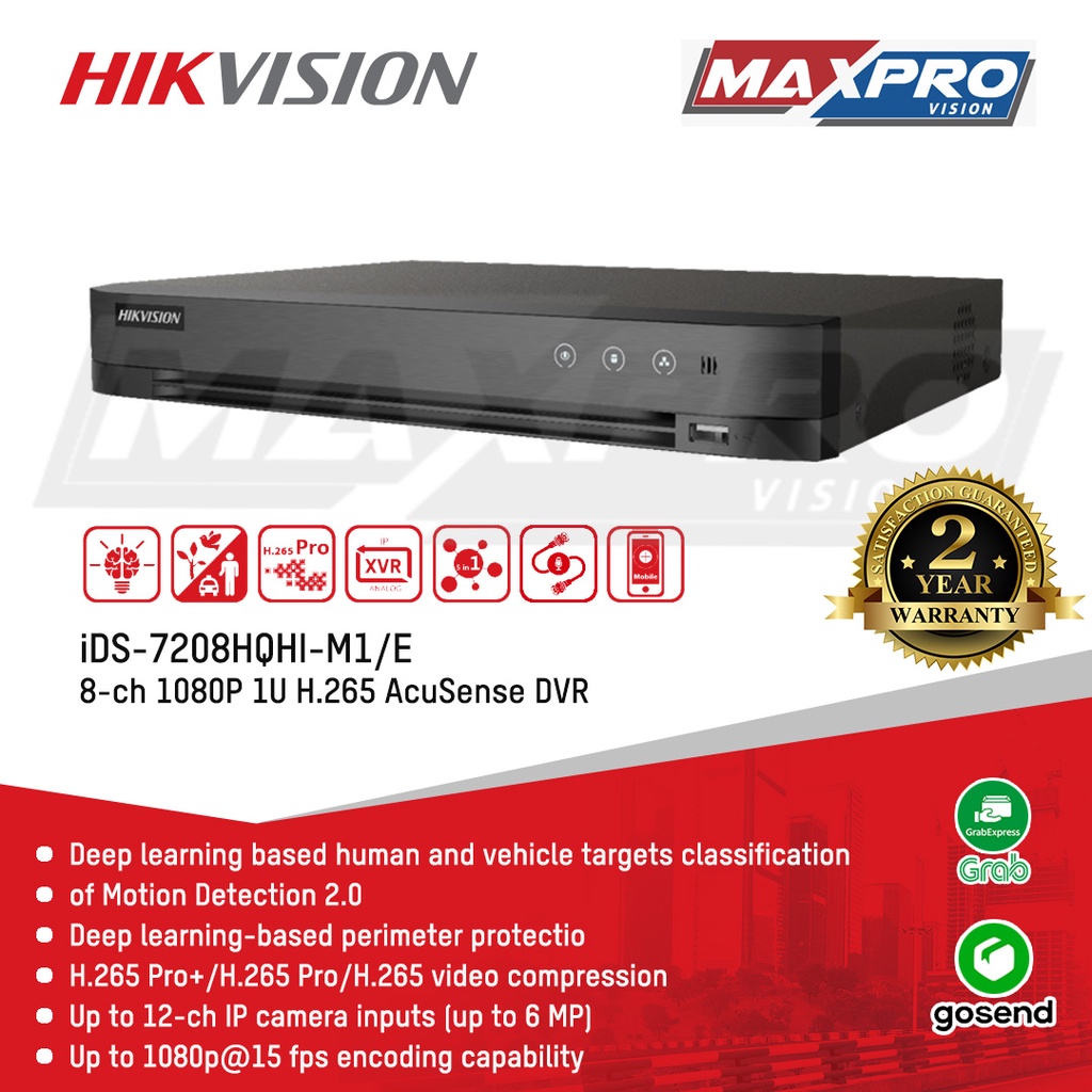 Jual iDS-7208HQHI-M1/E - HIKVISION DVR 8CH ACUSENSE SUPPORT AUDIO ...