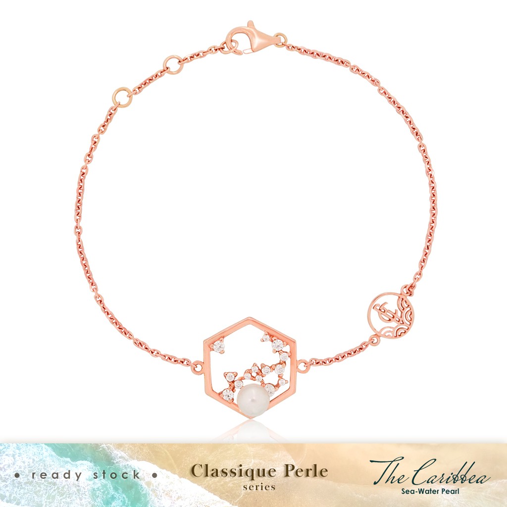Jual Gelang Mutiara Emas The Caribbea - Hexagon Classic Pearl | Shopee ...