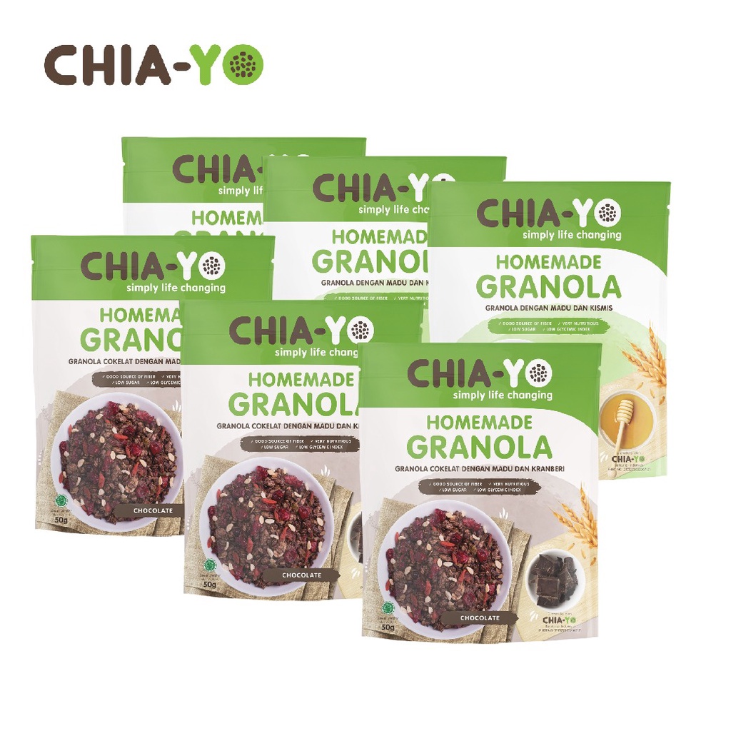 Jual Chiayo Bundling 6 Granola 50gr (3 Original & 3 Dark Choco ...