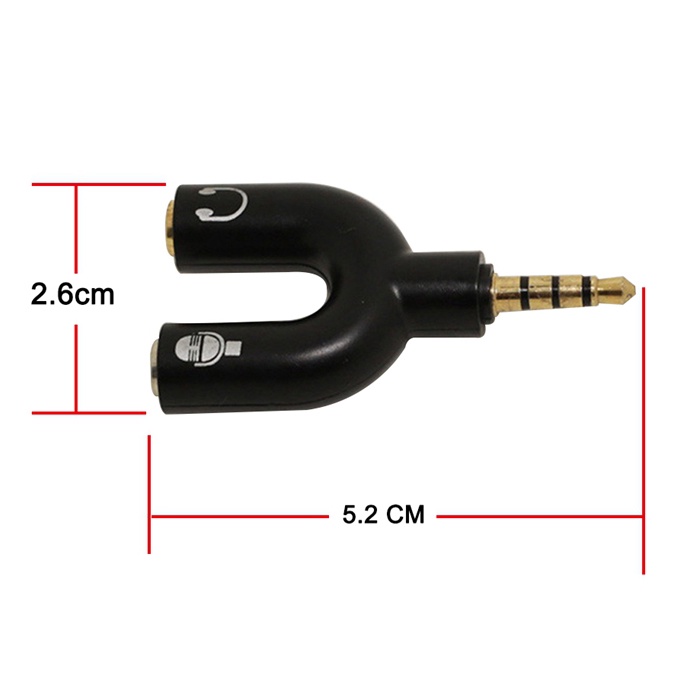 Jual Splitter Audio Shape U 3.5mm ke Headphone & Mic | Shopee Indonesia