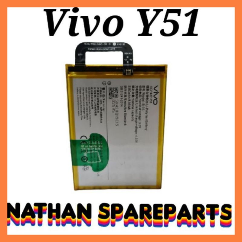 Jual 100% Batre Baterai Battery Vivo B-95 Y51 Y51L Y51A B95 BERGARANSI ...