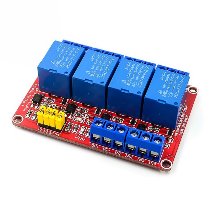 Jual Relay module Arduino 4ch Dual Input bisa High dan Low Active ...