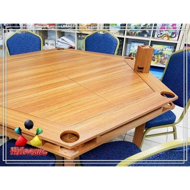 Jual Meja Board Game Hexagon Custom Table mainan edukasi Dice Tower Cup ...