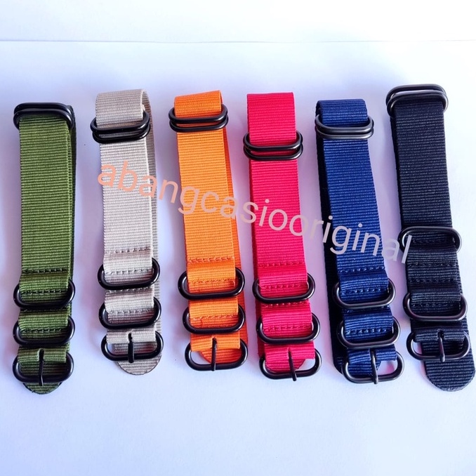 Jual Tali Zuli Tali Nato Buckle Hitam Model Warna Polos Tali Nylon Tali ...