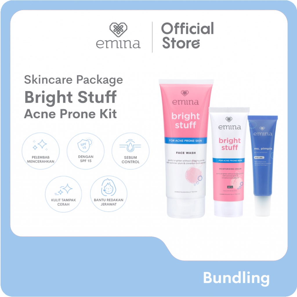Jual Paket EMINA Bright Stuff Acne Prone Kit | Shopee Indonesia