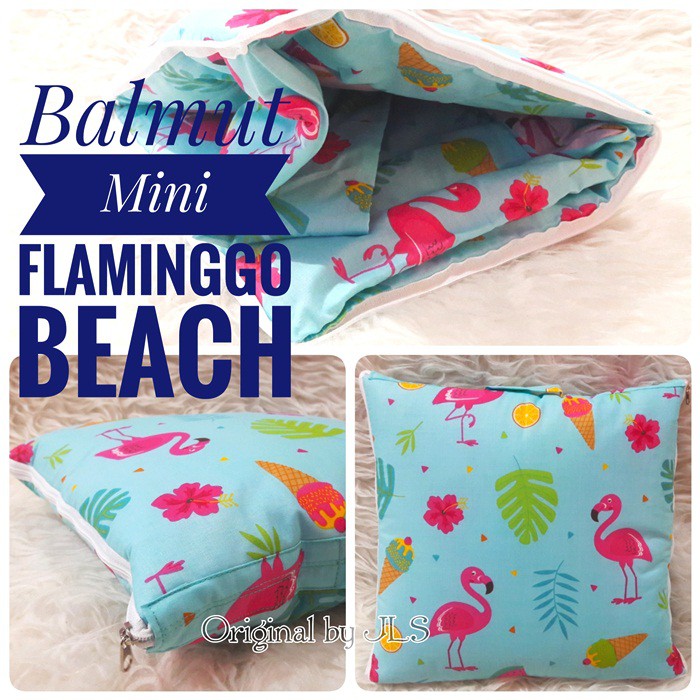 Jual Balmut -Bantal Selimut- Mini Flaminggo Beach | Shopee Indonesia