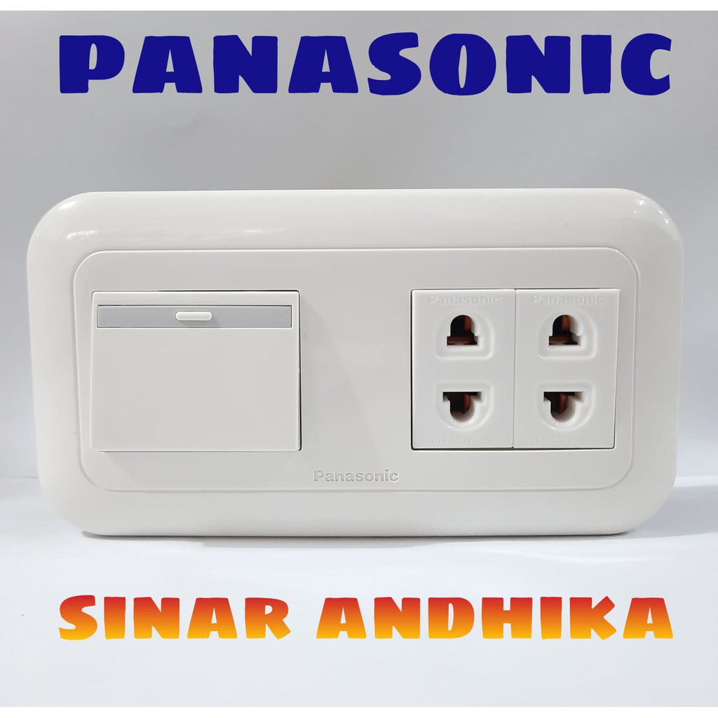 Jual SAKLAR ENGKEL LEBAR + STOP KONTAK DOUBLE UNIVERSAL PUTIH PANASONIC ...