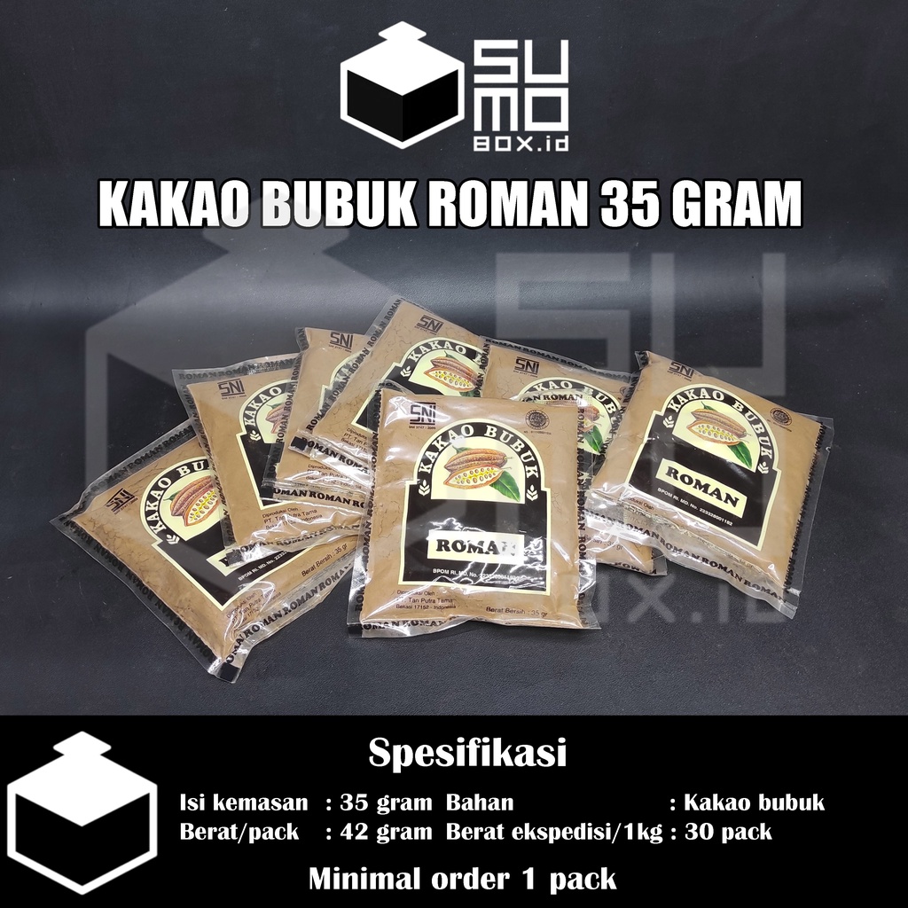 Jual Cocoa powder coklat bubuk roman sachet 35gram / Kakao bubuk Roman ...