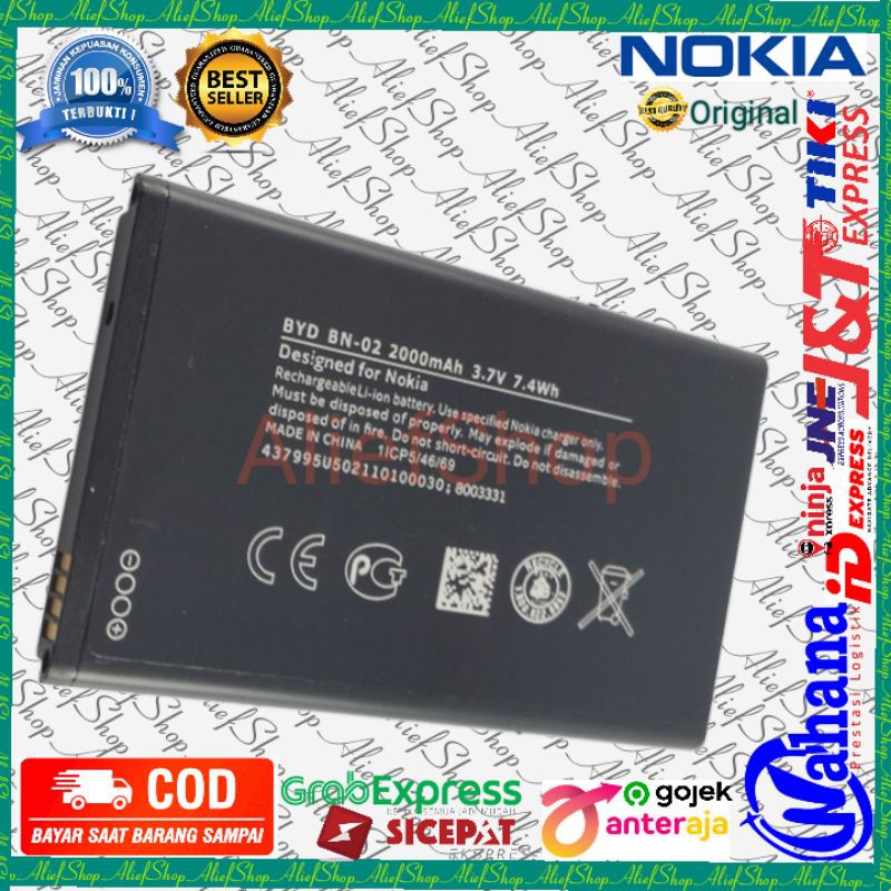 Jual Batrai Nokia BYD XL BN-02 Batre BT BYD BN02 Baterai Original Battery | Shopee Indonesia