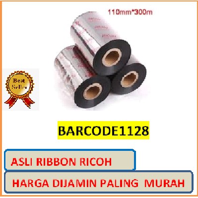 Jual RIBBON ASLI RICOH UK.110X300M WAX PREMIUM RIBBON PRINTER BARCODE ...