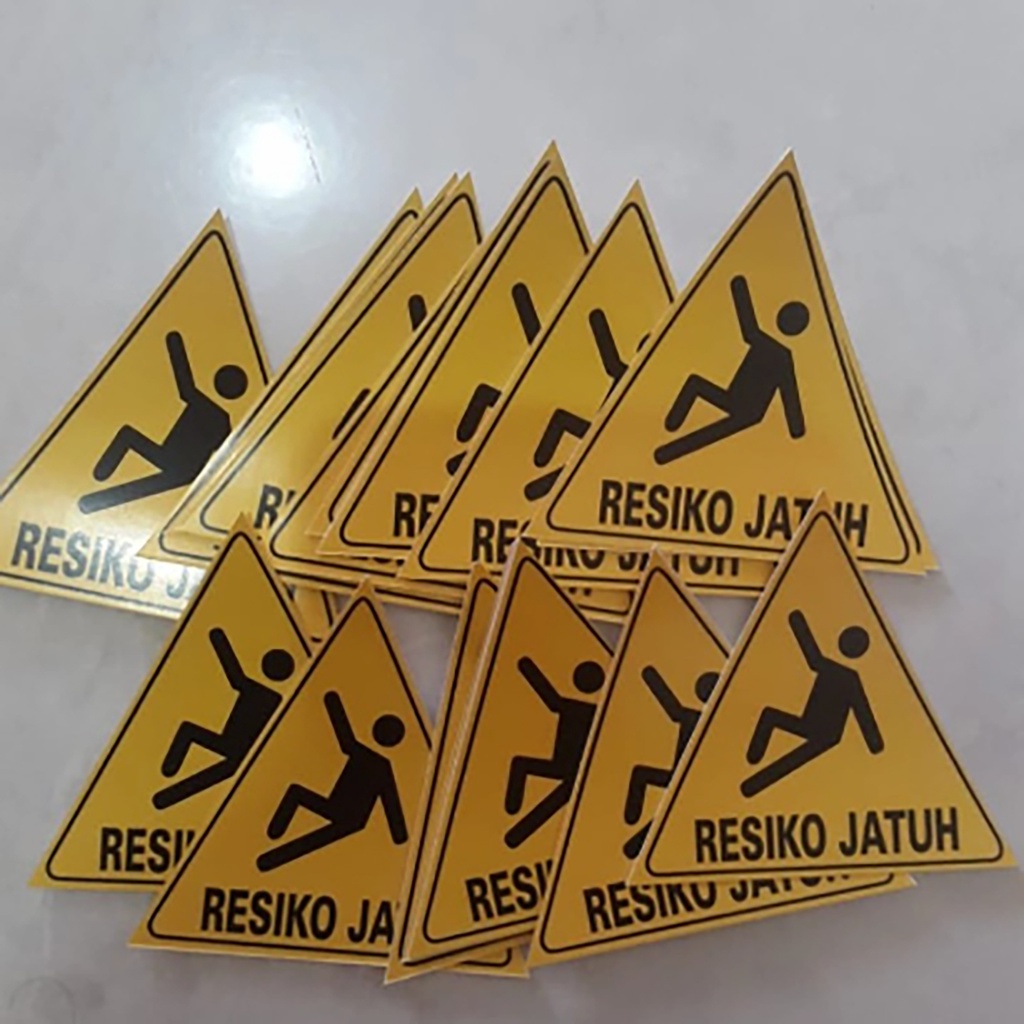 Jual STIKER VINYL RESIKO JATUH Uk. 15 x 15 SIGN RAMBU K3 | Shopee Indonesia