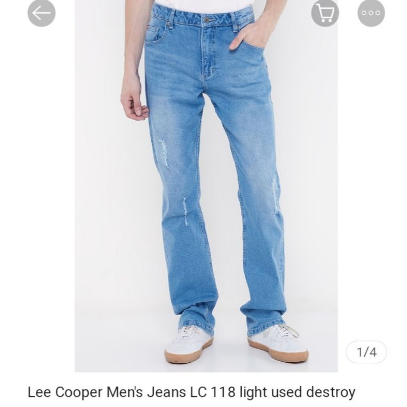 Jual Lee Cooper Mens jeans LC 118 Light used destroy | Shopee Indonesia