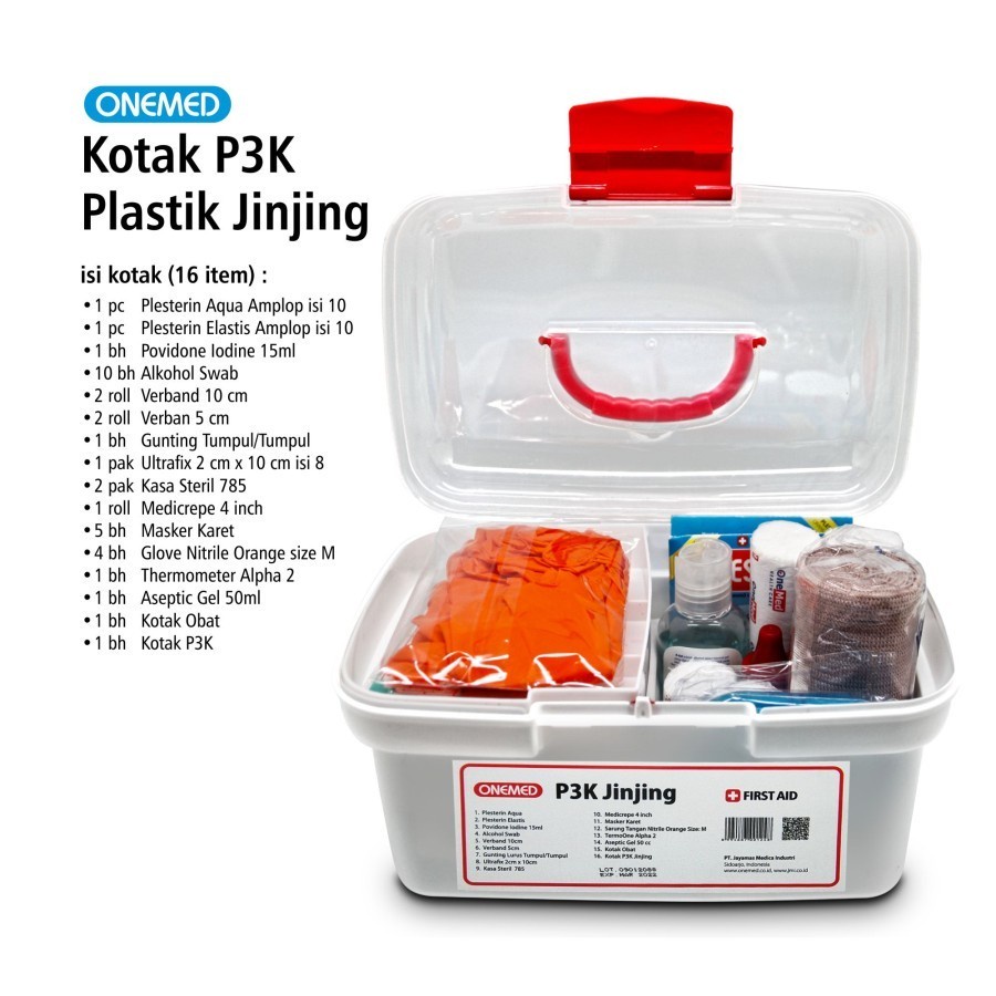Jual READY- Paket Lengkap Kotak P3K Plastik Jinjing Onemed Komplit Isi ...