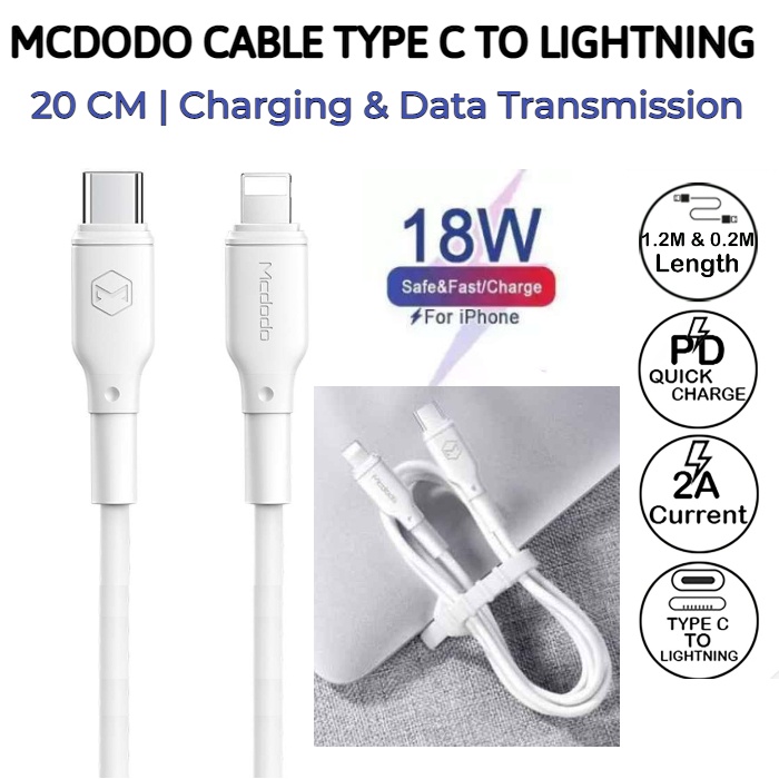 Jual Mcdodo Data Cable Type C To Lightning 18W 20CM 1.2M Kabel Charger ...