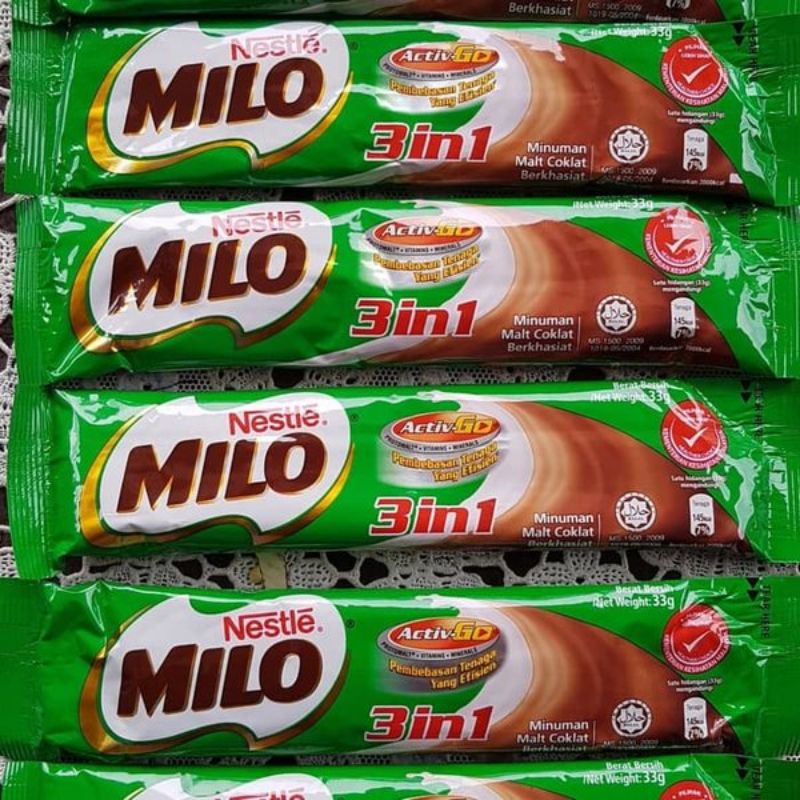 Jual NESTLE MILO ACTIV GO 3 IN 1 MALAYSIA SACHET 33 GRAM | Shopee Indonesia