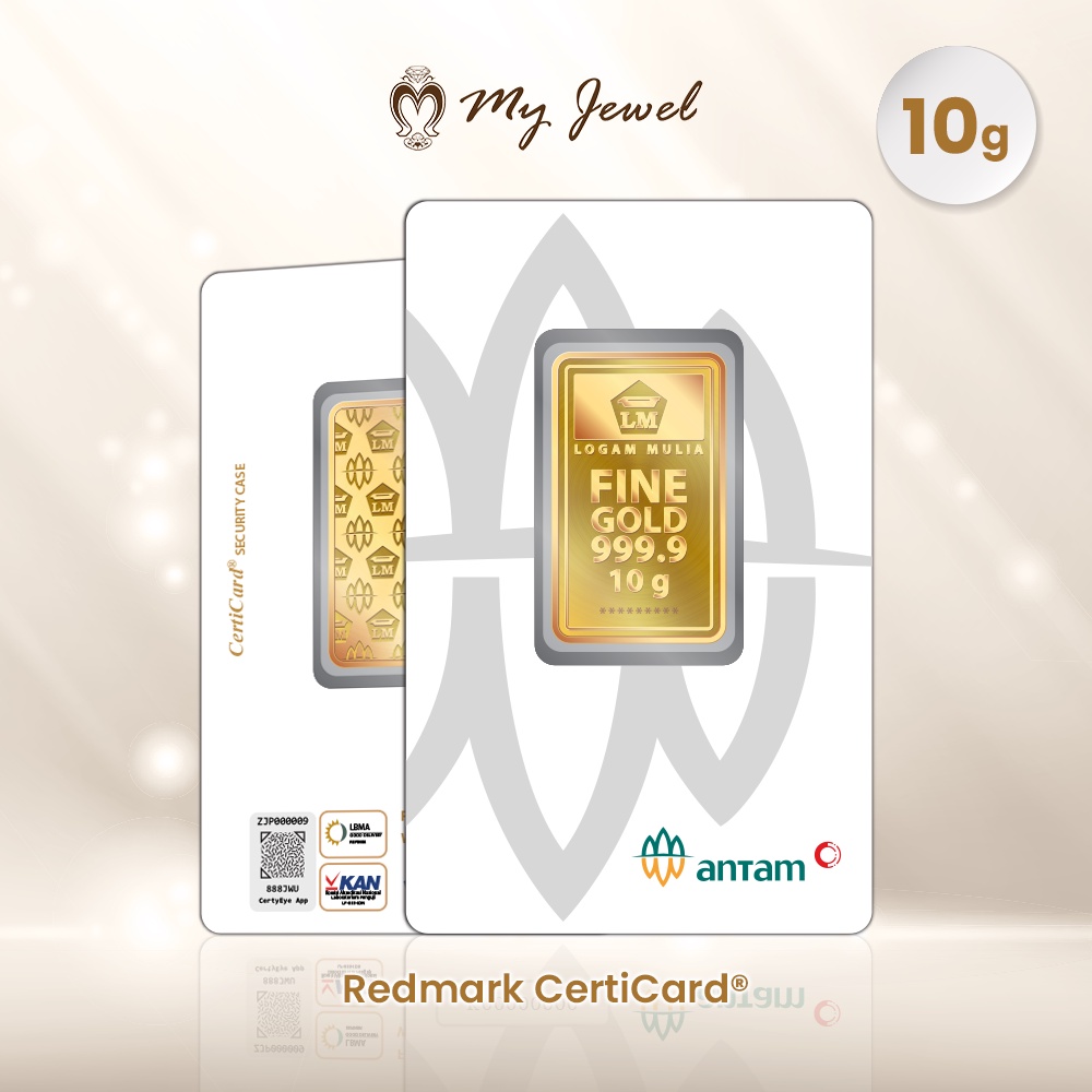 Jual Antam Logam Mulia Keping Emas 10 G 999 9 Fine Gold Certificate