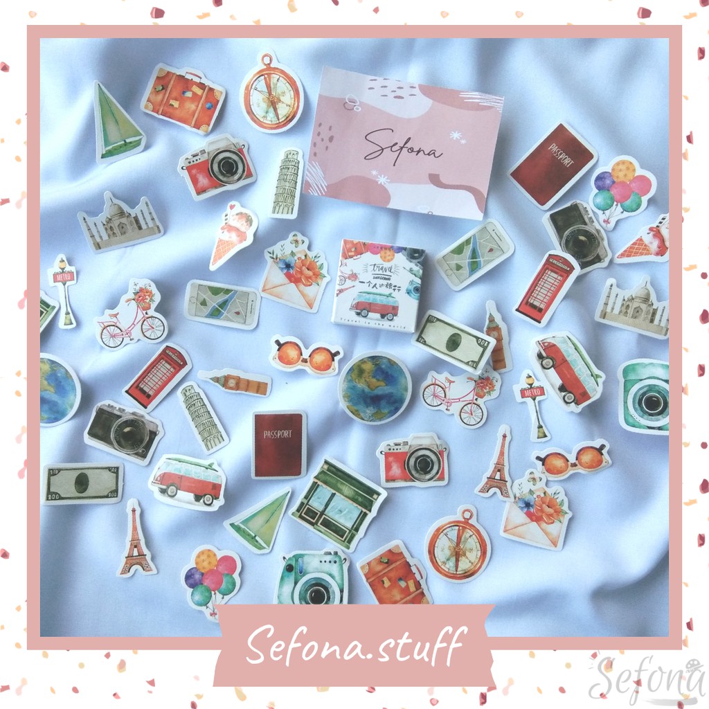 Jual Sticker Deco Box Kawaii Travel | Stiker Journal DIY Scrapbook ...