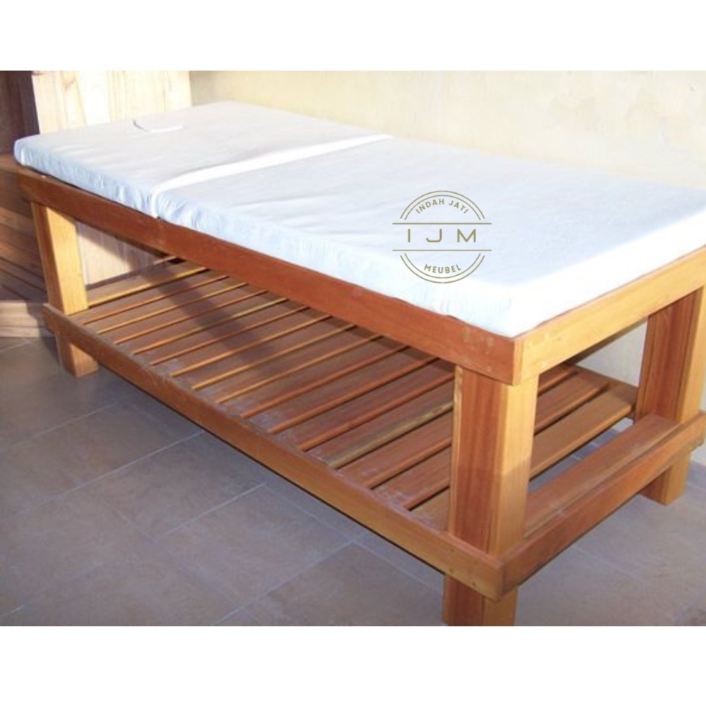 Jual RANJANG TEMPAT TIDUR SPA PIJAT MINIMALIS KAYU JATI FREE BUSA KASUR ...