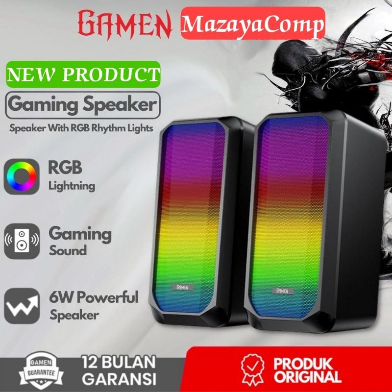 Jual SPEAKER GAMING AKTIF GAMEN GS6 RGB EXCELLENT BASS | Shopee Indonesia