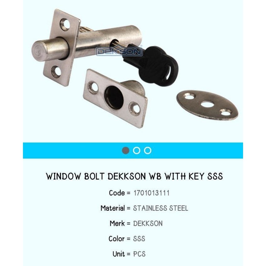 Jual window bolt dekkson wb with key sss kunci pintu jendela shaft door ...