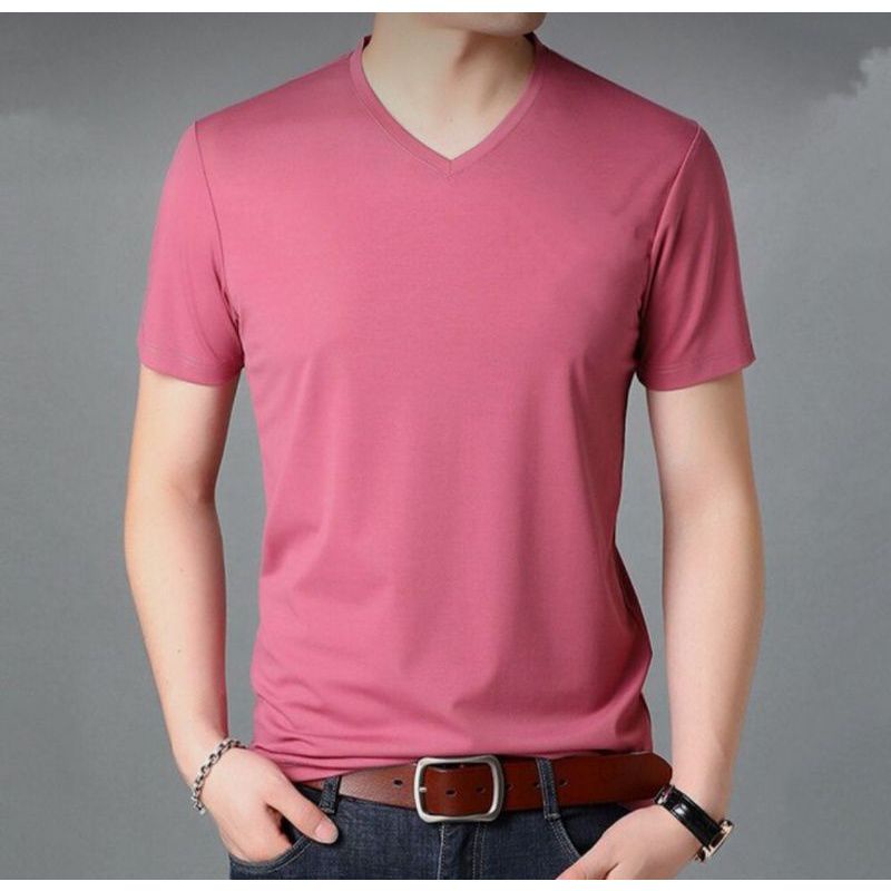 Jual kaos v neck polos lengan pendek/kaos polos v neck distro/kaos ...
