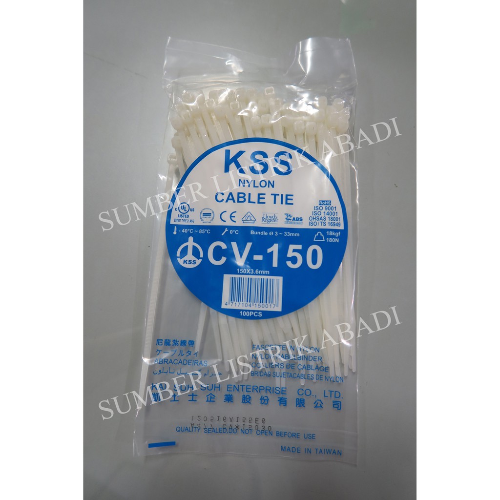 Jual KSS Cable Tie / Kabel ties / pengikat kabel 15 cm KSS CV 150 | Shopee Indonesia