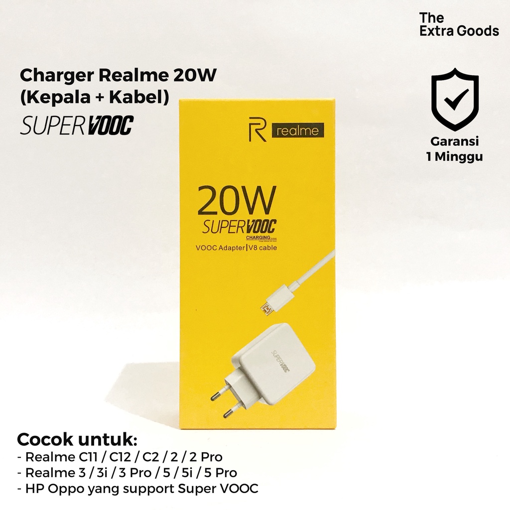 Jual Charger Realme Micro USB 20W Original 100% 3 3i 5 5i 5s C1 C2 C3 Super VOOC Fast Charging ...