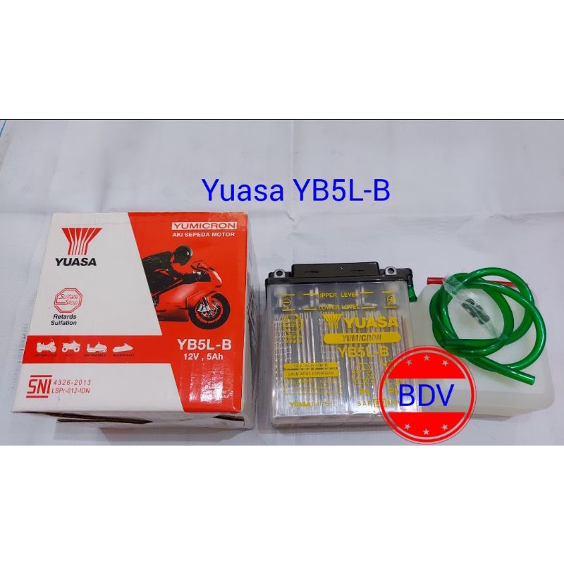 Jual Accu/ Aki Yuasa YB5L-B (Basah) Grand, Supra, Supra X, Fit, Shugun, Mio, Smash, Alfa ...