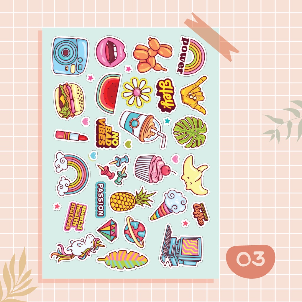 Jual STIKER AESTHETIC A6 *SUDAH CUTTING* | STICKER ESTETIK HP | STIKER ...