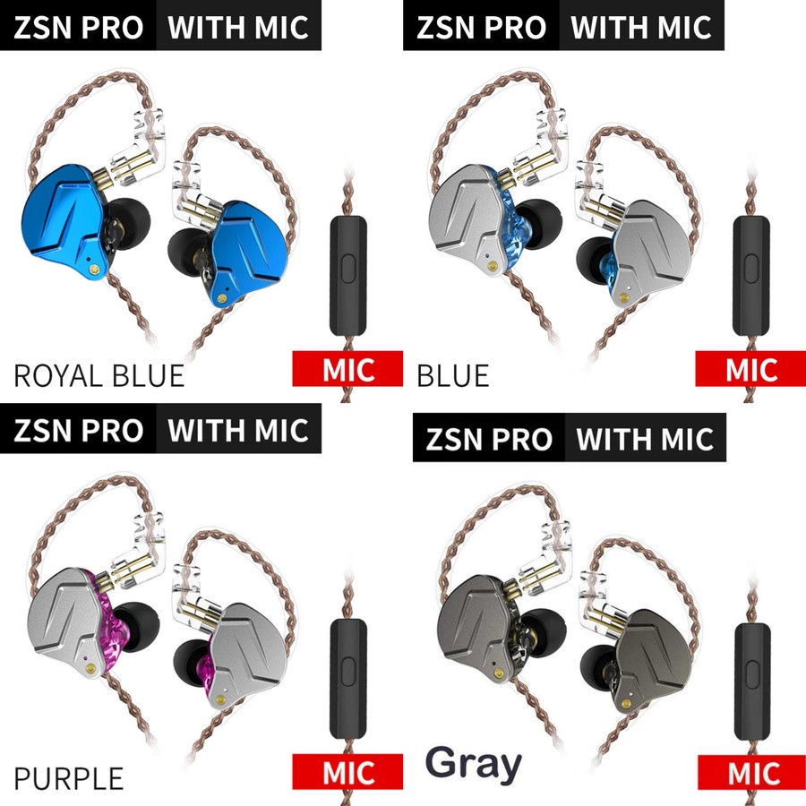 Jual KZ ZSN PRO X MIC EARPHONE HEADSET HYBIRD EARPHONE HIFI BASS GAMING ...