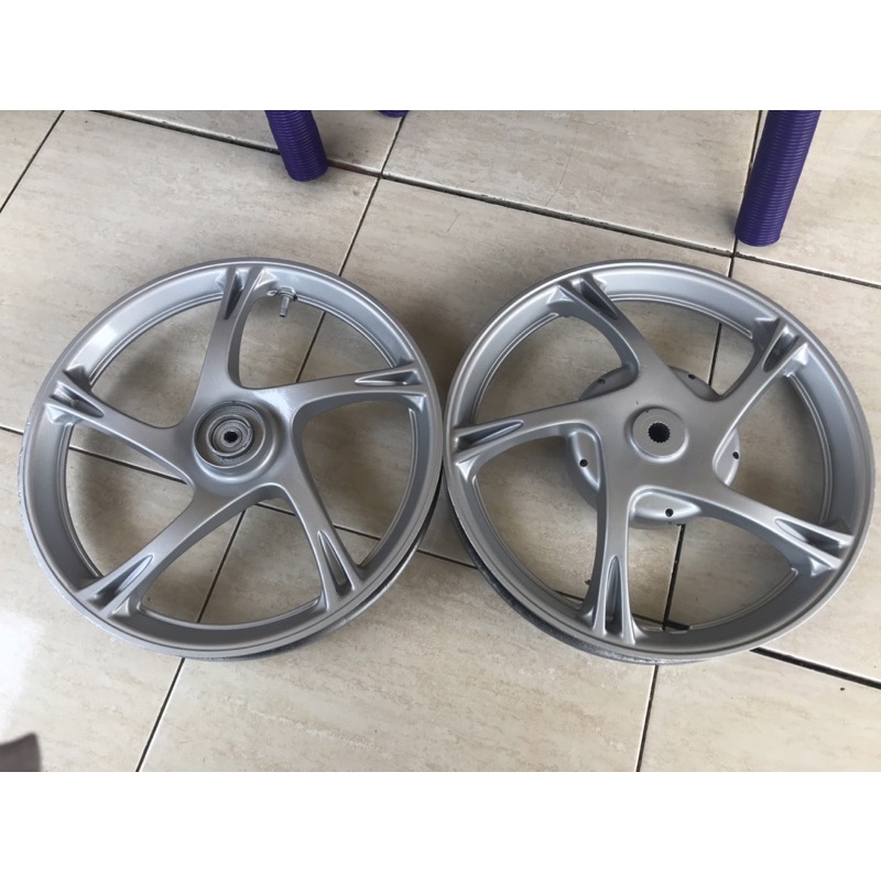 Jual Velg sepasang mio smile warna silver repaint original | Shopee ...
