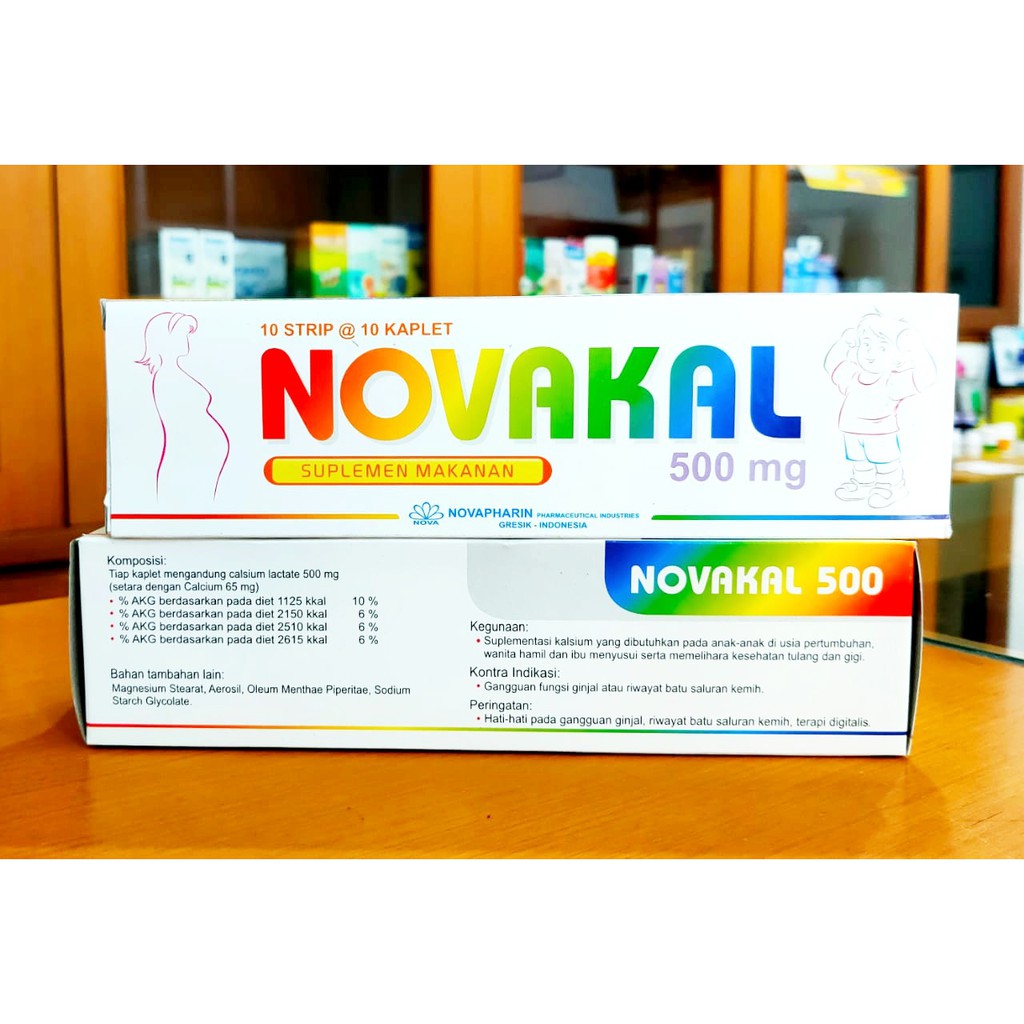 Jual Novakal Calcium Kalsium Box 100 Tablet | Shopee Indonesia