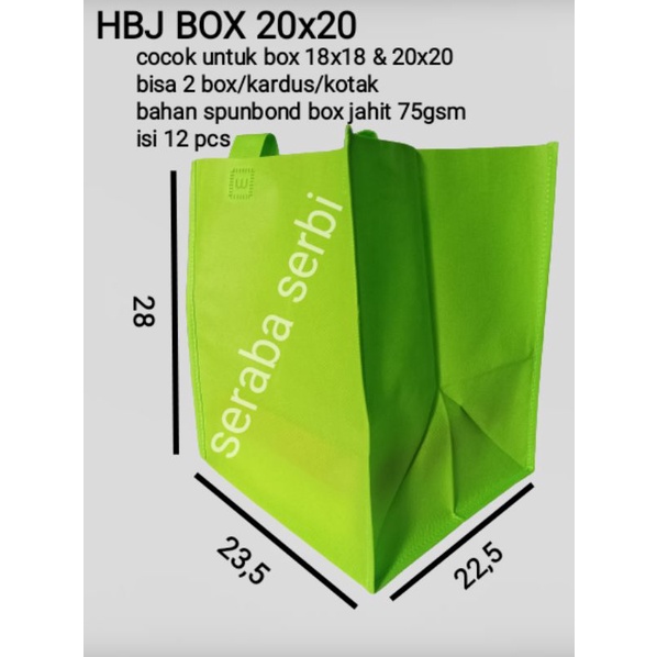 Jual tas HBJ box 20x20 tas spunbond tas besek tas kotak nasi tas hajatan tas syukuran tas ...