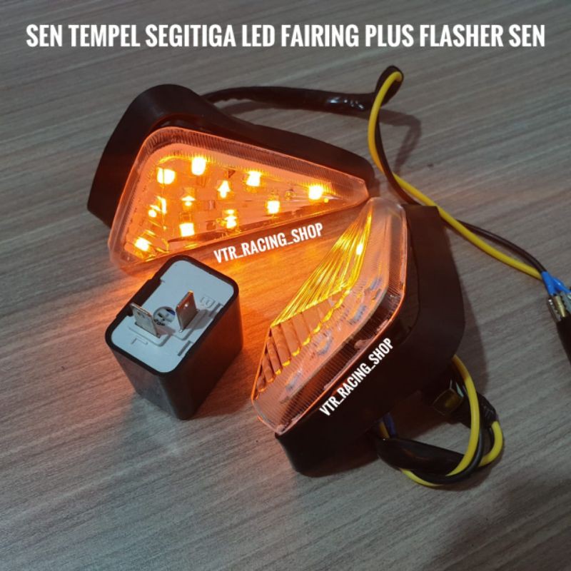 Jual Sein Sen Tempel Segitiga Fairing Plus Flasher Sen LED Ninja CBR150 R15 R25 Vixion | Shopee ...