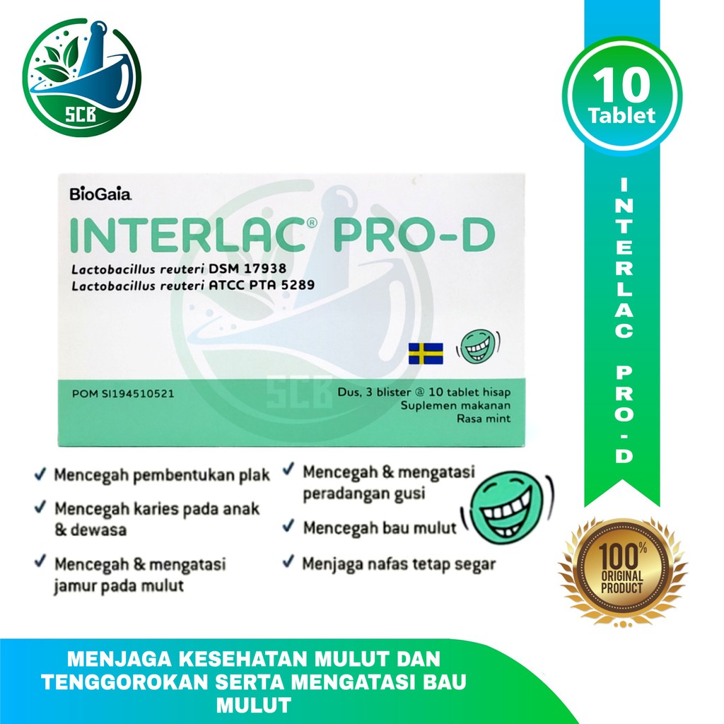 Jual Interlac Pro D Lozenges Tablet Hisap Mint 10tablet | Shopee Indonesia