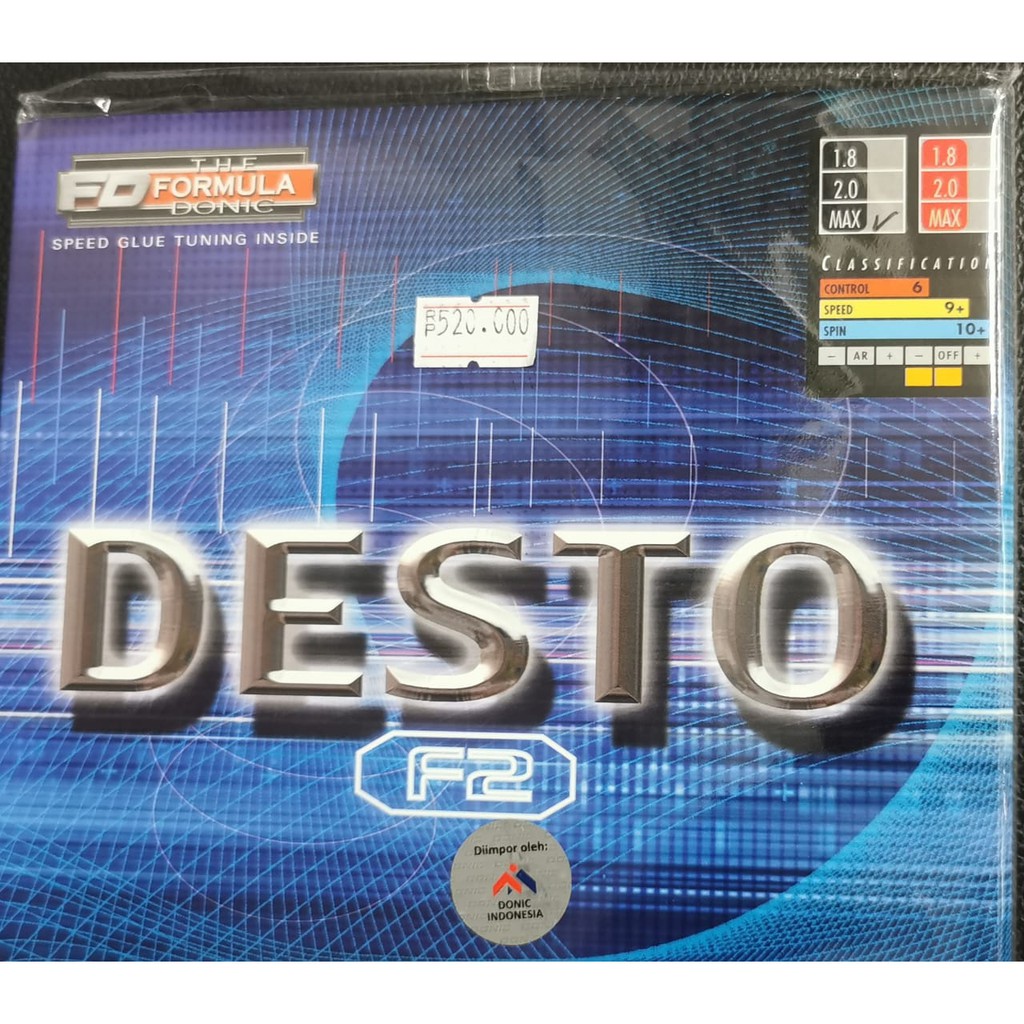 Jual Donic Desto F2 / karet bet pingpong | Shopee Indonesia
