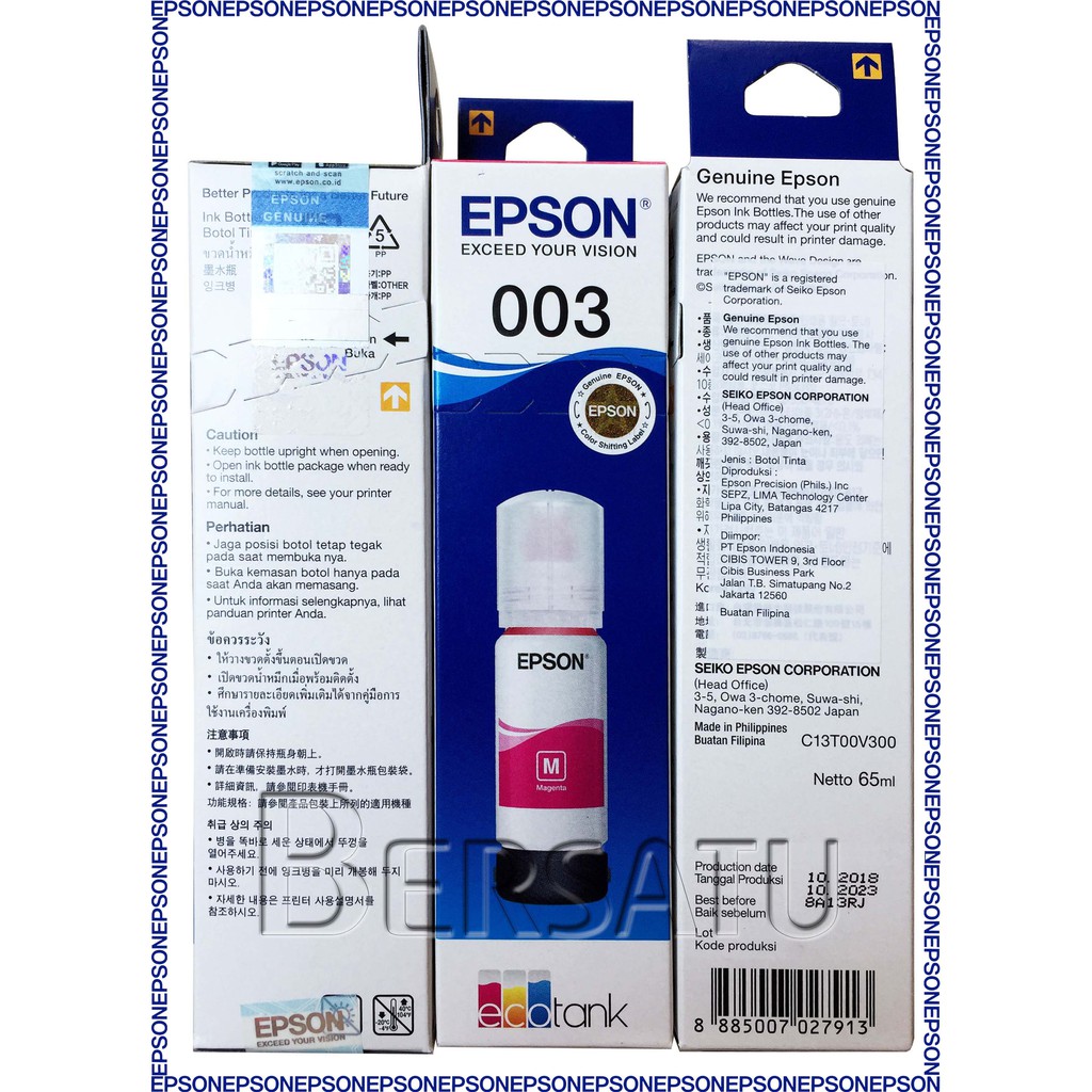 Jual Epson Tinta/Ink Printer 003 L 1110 1210 1250 1256 3100 3101 3110 ...