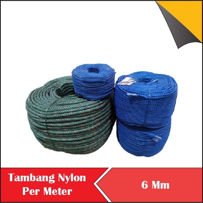 Jual TALI TAMBANG NYLON NILON PLASTIK 6 MM PER METER AG22 | Shopee ...